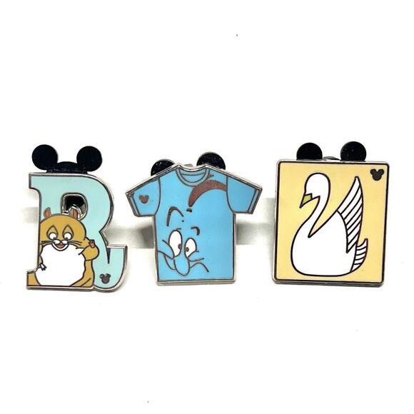 Disney | Art | Disney Enamel Pin Lot Of 3 Hidden Mickey R For Rhino ...